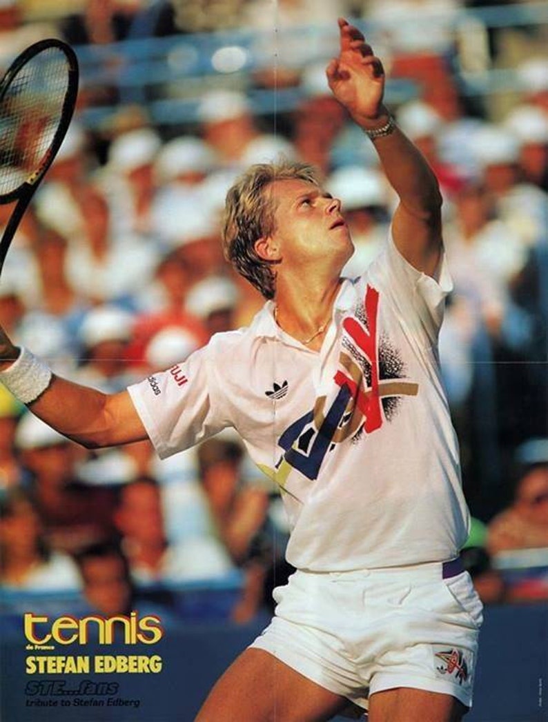 Vintage 90's Adidas Stefan Edberg T-shirt tennis atp tour | Etsy