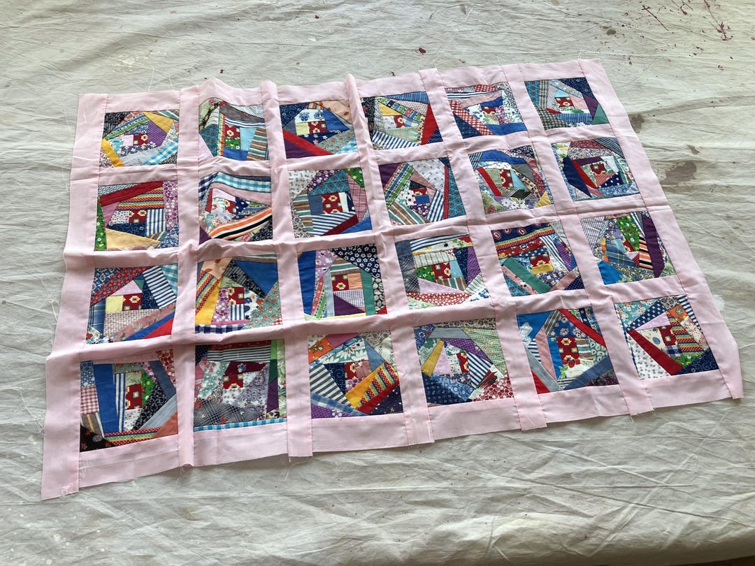Vintage 60s Quilt Topper / Muslin Lightweight Cotton Unfinished ...