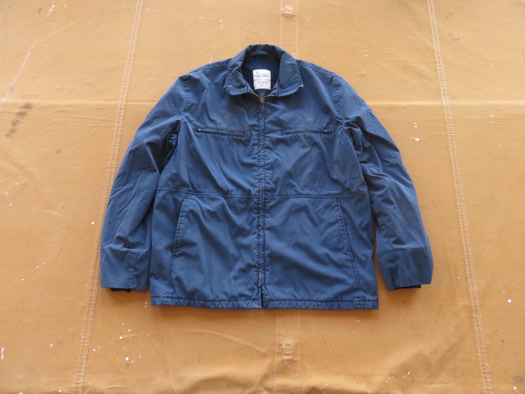 Small / Medium 80s US Navy Utility Jacket / 1980s Blue Deck Jacket US ...
