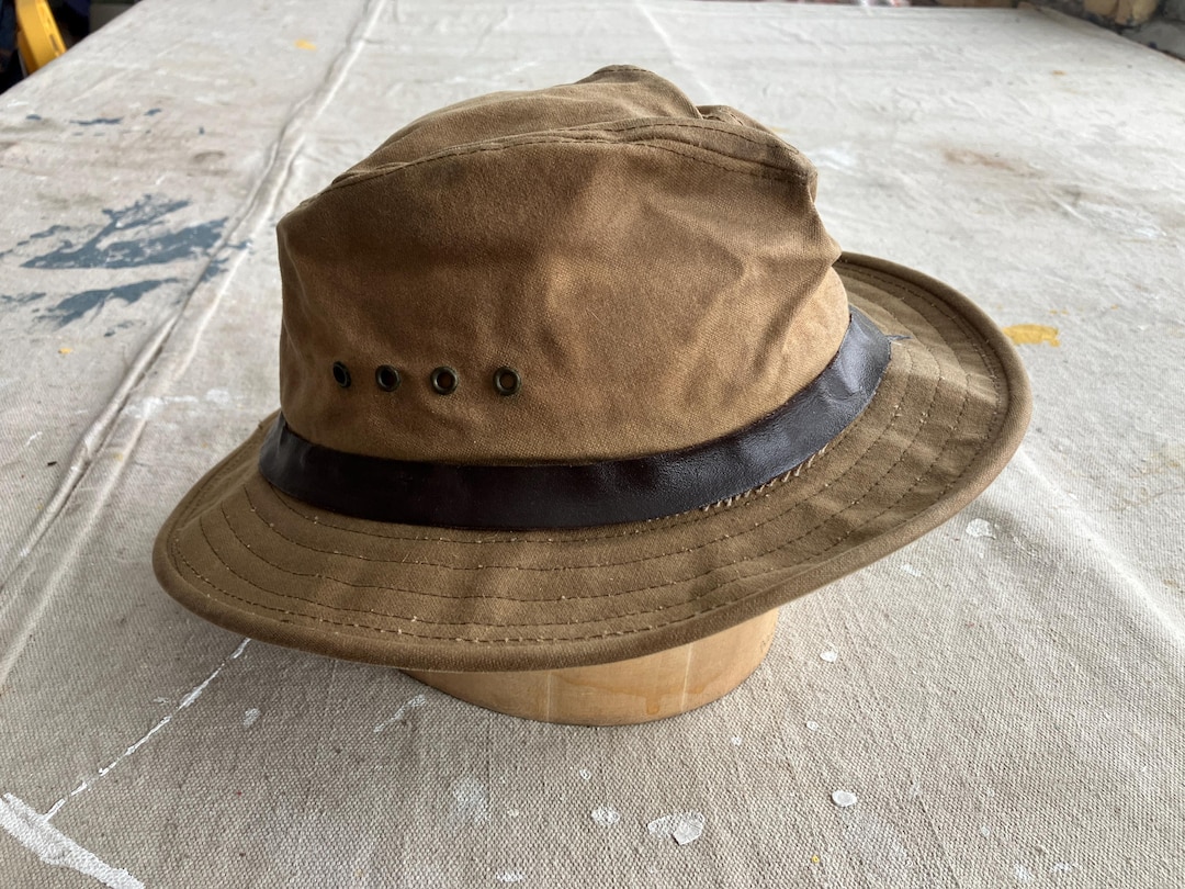 Medium / Large Filson Tincloth Packer Hat / Sun Hat Waxed Oiled Canvas ...