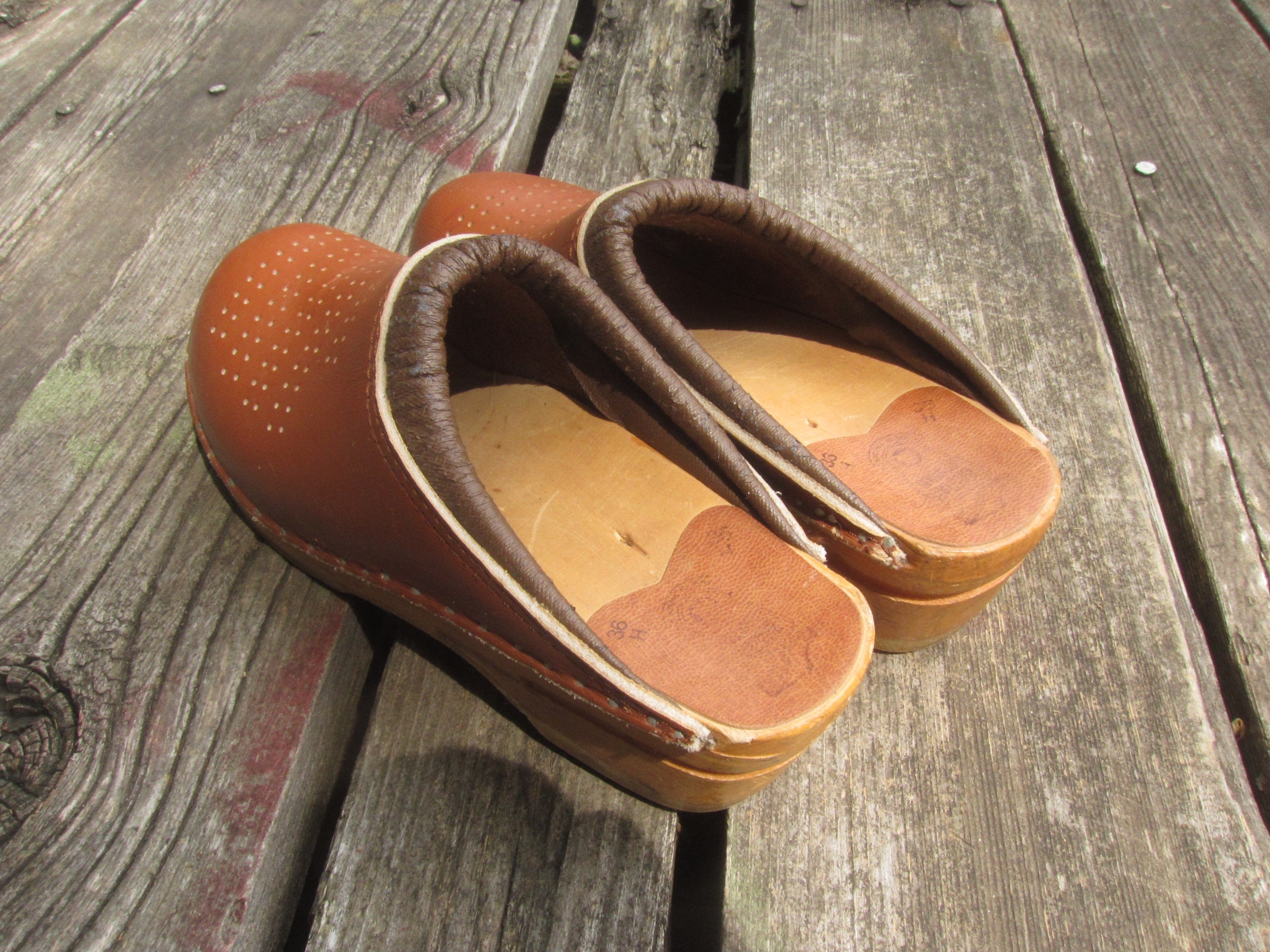 Euro 36 / Women's 6 70s Bastad Original Wood Swedish Clogs - Etsy
