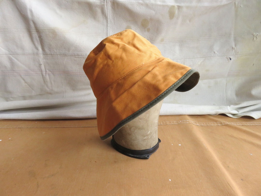 Small Vintage Reversible Army Green Bucket Hat / Full Brim Sun Hat ...