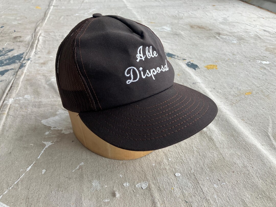 Vintage 90s Able Disposal Brown Mesh Back Hat / Trucker Hat Louisville ...