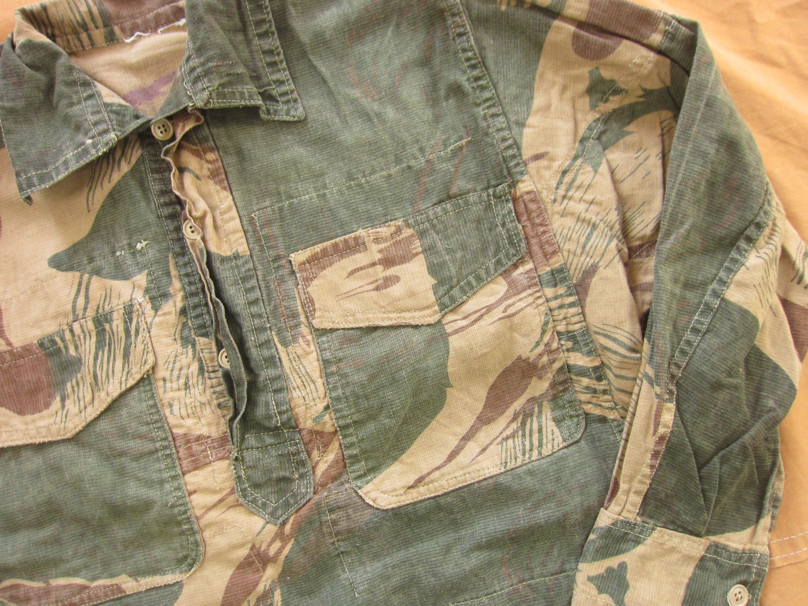 Small / Medium 70s Pakistani Military Cotton Camouflage Jacket / Combat ...