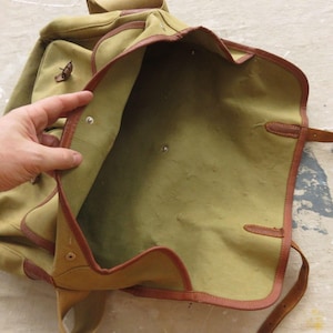 Vintage 90s Brady Canvas & Leather Fly Fishing Bag / Creel Shoulder ...