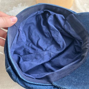 Medium 70s Denim Fisherman Cap / 1970s Short Brim Flat Cap Newsie ...