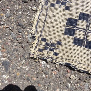 Antique Linsey-woolsey Coverlet Blanket / Blue White Hand Woven ...