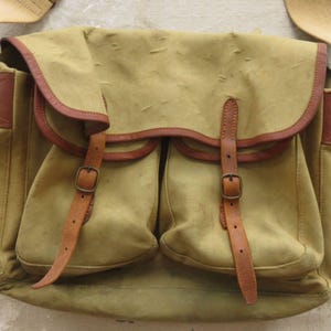 Vintage 90s Brady Canvas & Leather Fly Fishing Bag / Creel Shoulder ...