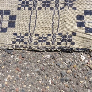 Antique Linsey-woolsey Coverlet Blanket / Blue White Hand Woven ...