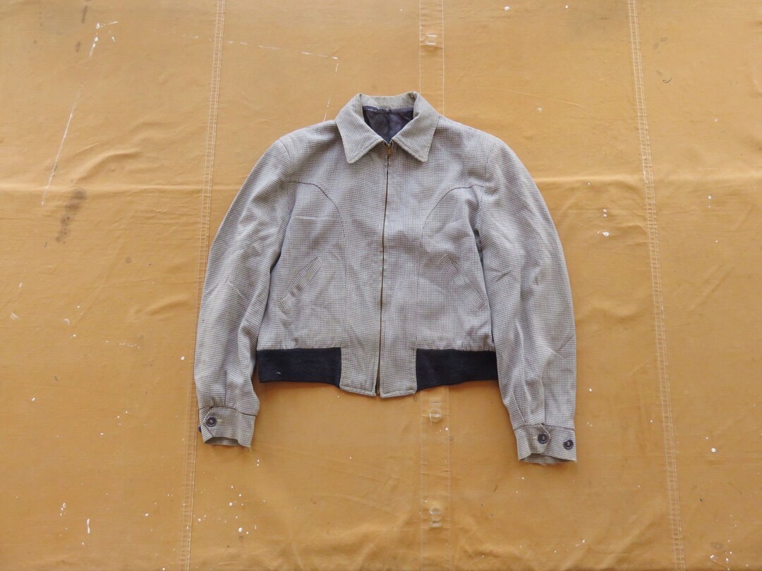 Medium 50s Houndstooth Ricky Jacket / Two Tone Wool 1950s - Etsy