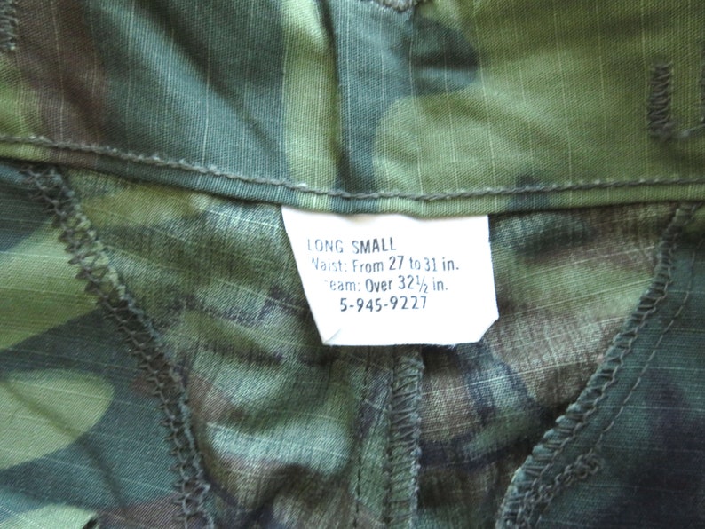 29 X 28 60s US Army ERDL Green Leaf Camouflage Combat Cargo - Etsy