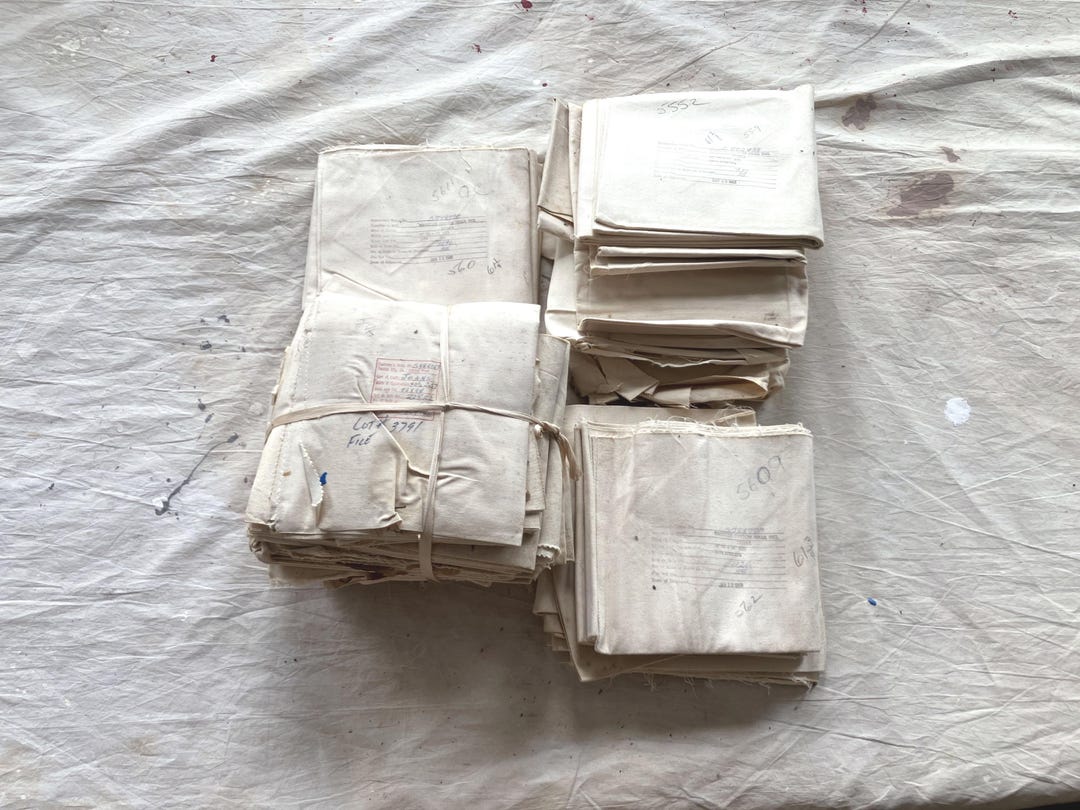 Vintage Canvas Sample Fabric Lot / 1960s Heavy Plain Duck Canvas ...