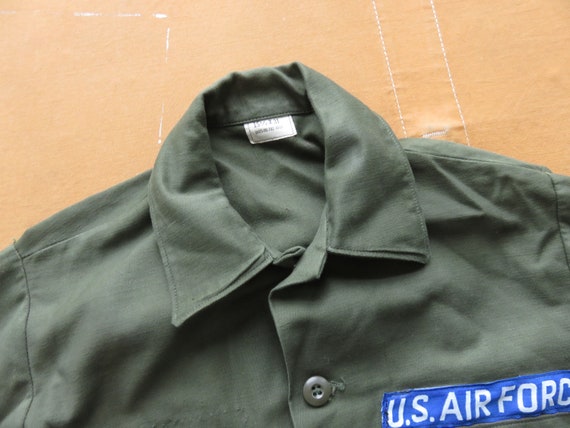 Medium 70s US Air Force OG-107 Uniform Shirt / Cotton… - Gem