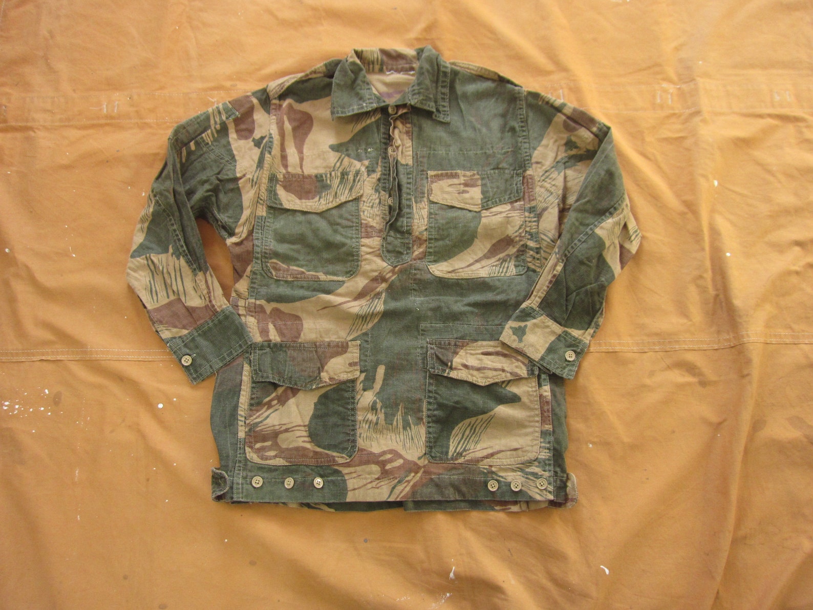 Small / Medium 70s Pakistani Military Cotton Camouflage Jacket / Combat ...