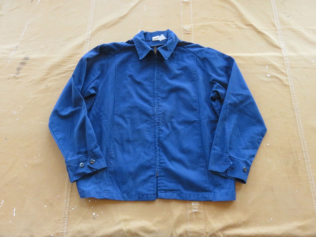 Large 80s Twill Work Jacket / Navy Blue Mechanics Jacket 1980s - Etsy