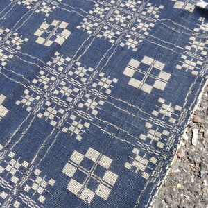Antique Linsey-woolsey Coverlet Blanket / Blue White Hand Woven ...