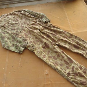 Large 40s US Army Frogskin Camouflage Coveralls / 1940s WW2 WWII ...