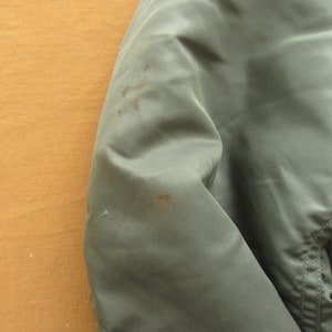 Medium 70s US Air Force L-2B Flight Jacket / Bomber, Green Orange Reversible Stencil Trash ...