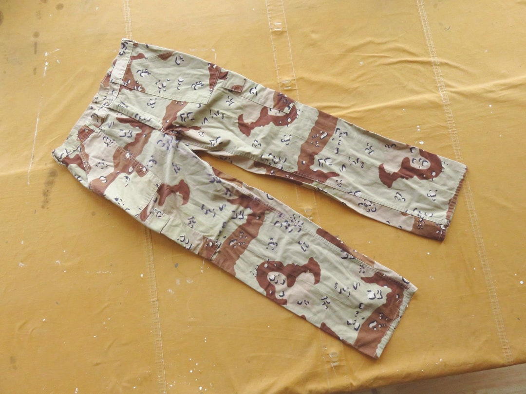 35 X 32 80s Chocolate Chip Camouflage Cargo Pants / Army Military 1990s ...
