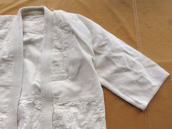 Large 70s / 80s Cotton Judo Robe / Gi Karate Quilted … - Gem
