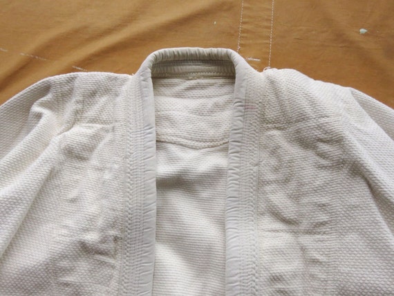 Large 70s / 80s Cotton Judo Robe / Gi Karate Quilted … - Gem