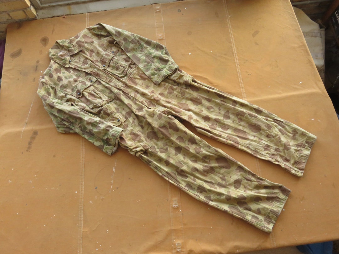 Large 40s US Army Frogskin Camouflage Coveralls / 1940s WW2 WWII ...