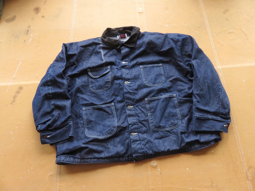 XXXXL 90s Denim Chore Coat / Dark Wash Denim Barn Jacket Blanket Lined Bob Barker 1990s 4X - Etsy