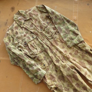 Large 40s US Army Frogskin Camouflage Coveralls / 1940s WW2 WWII ...