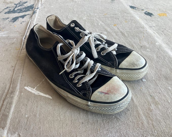 Men's 11 90s Converse Chuck Taylor Black Low Tops / Made in USA Chucks ...