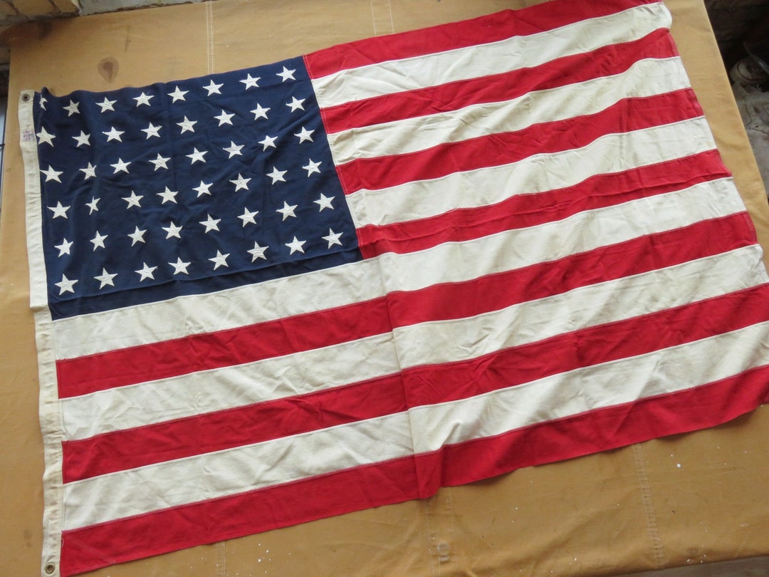 Vintage 30s / 40s Cotton 48 Star American Flag / All Cotton Bunting ...