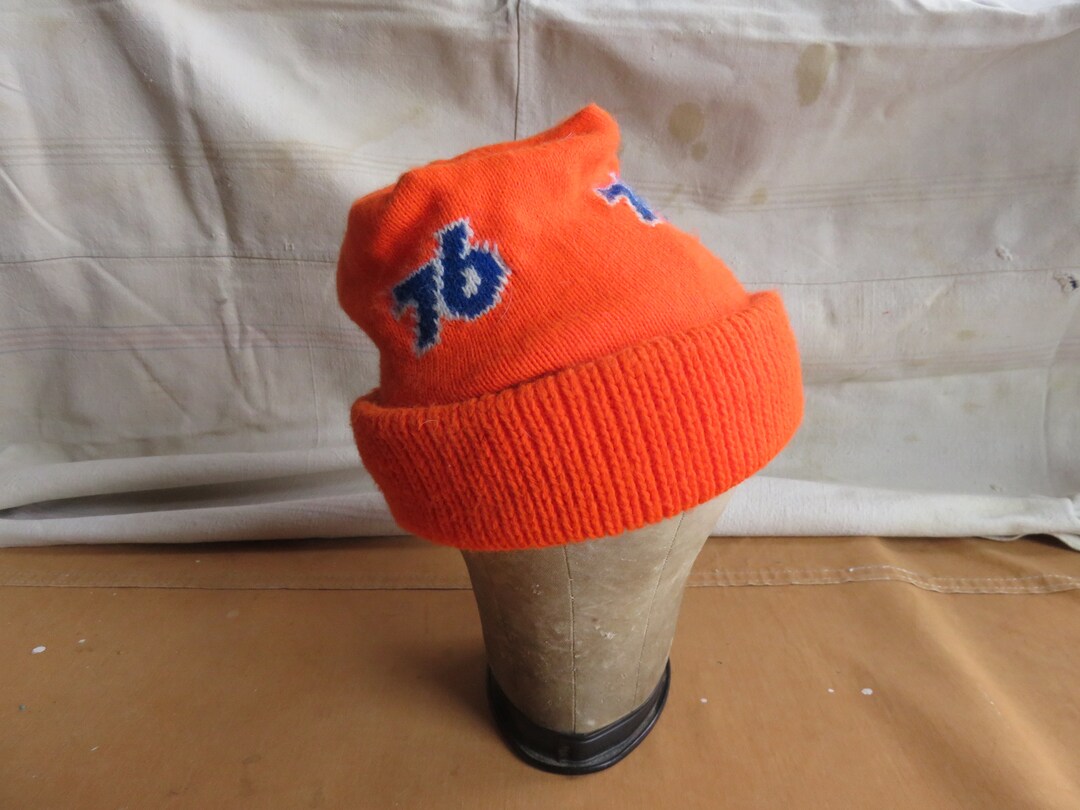 Vintage 76 Gas Station Beanie / 1970s 1980s Bright Blaze Orange - Etsy