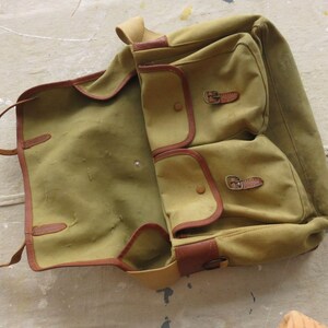 Vintage 90s Brady Canvas & Leather Fly Fishing Bag / Creel Shoulder ...