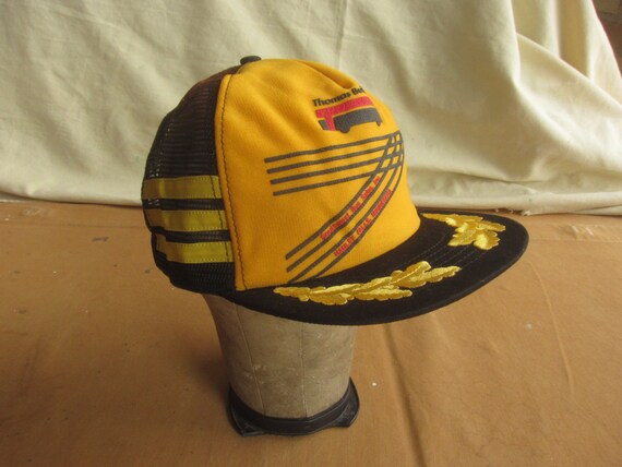 Vintage 80s Three Stripe Yellow Black Trucker Hat / Made in - Etsy