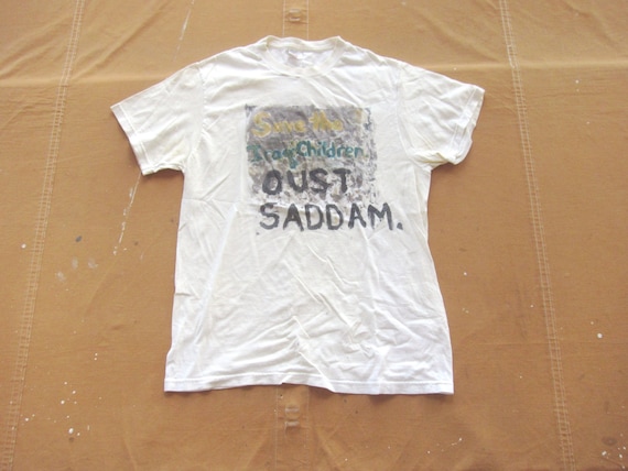 Small 90s Oust Saddam Hussein T-shirt / Freedom in Ir… - Gem