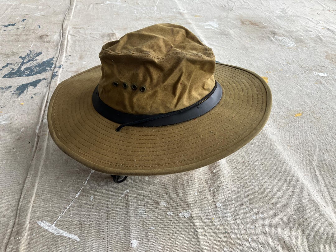Medium / Large Filson Tincloth Packer Hat / Sun Hat Waxed Oiled Canvas ...