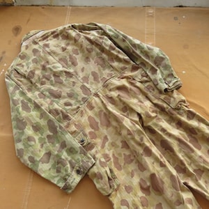 Large 40s US Army Frogskin Camouflage Coveralls / 1940s WW2 WWII ...