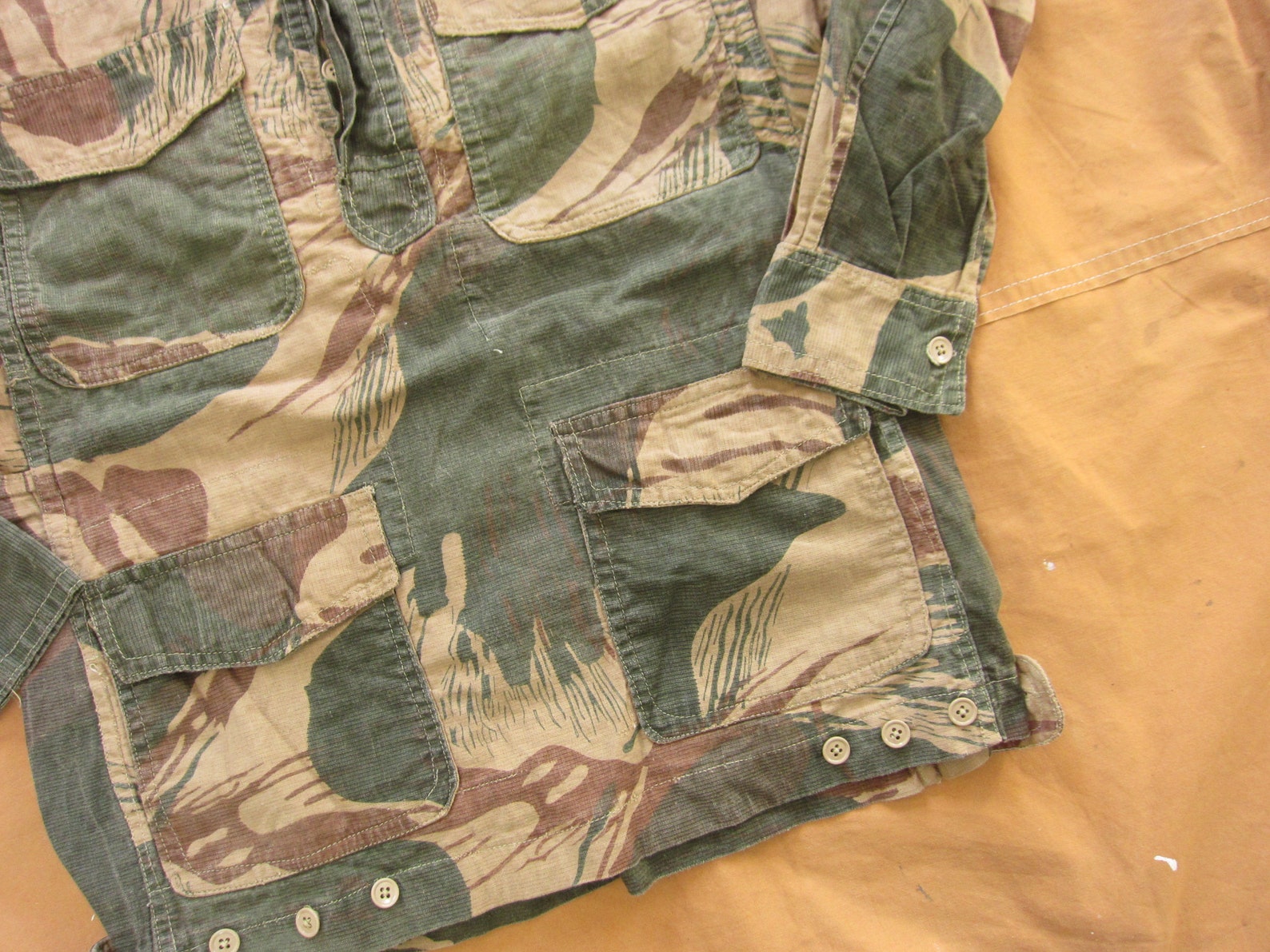 Small / Medium 70s Pakistani Military Cotton Camouflage Jacket / Combat ...