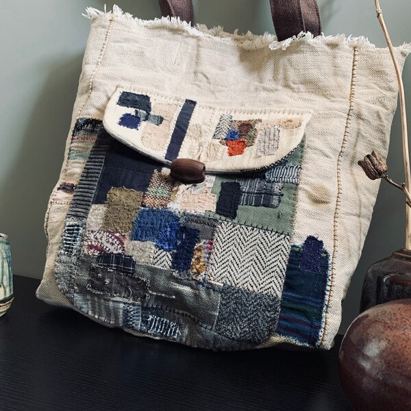 RUSTIC BORO BAG, Handmade Zero Waste mottainai Bag, Japanese Boro ...