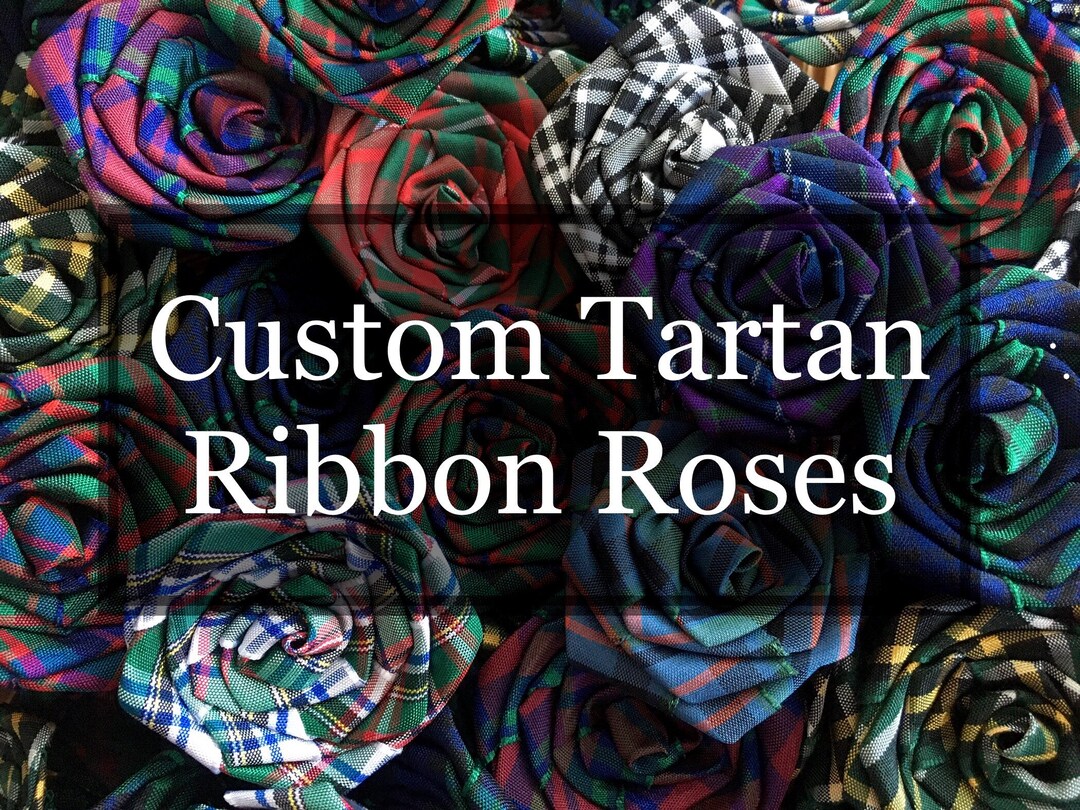 20 Roses in Your Tartan - Custom Tartan Ribbon Rose Wedding Package ...