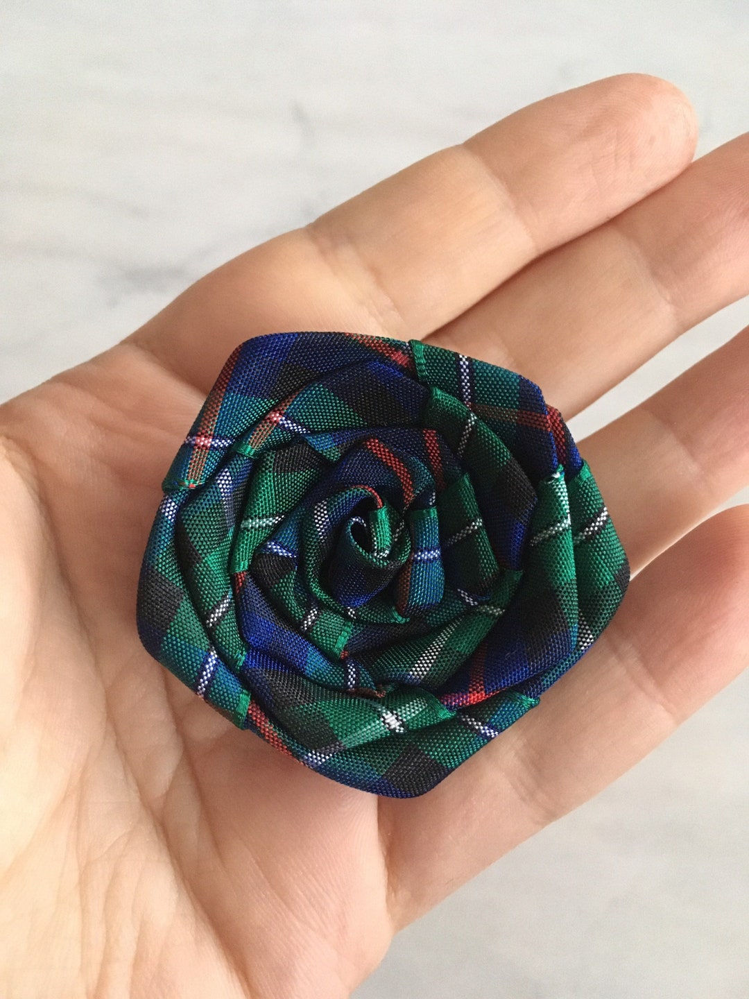 Mackenzie Tartan Ribbon Rose Brooch / Pin / Stem / Hair Clip - Etsy