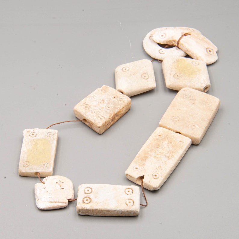 Ancient Sumerian Steatite Amulet and Beads With Drilled Dot-in-circle ...