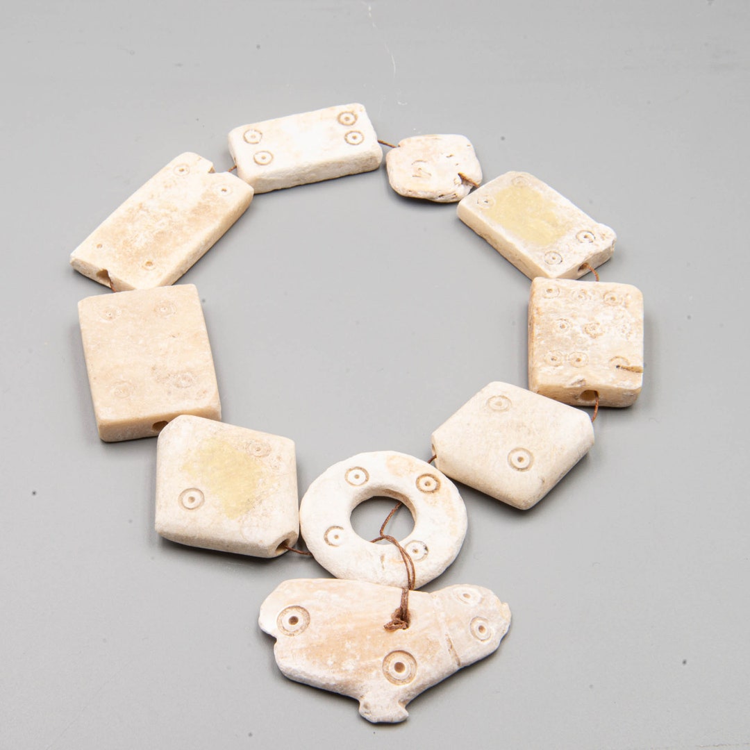 Ancient Sumerian Steatite Amulet and Beads With Drilled Dot-in-circle ...