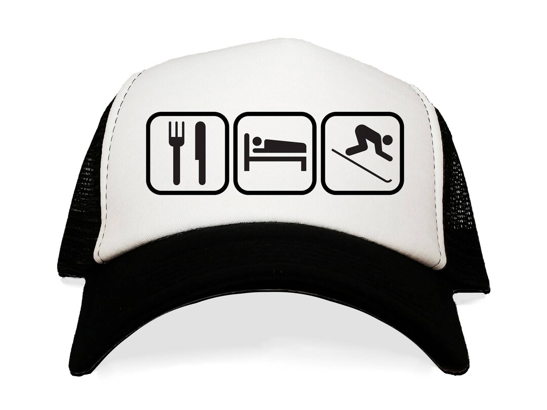 Ski Lover Hat. Eat Sleep Ski. Mountain Boy. Ski Bum. Winter Snow Skiing ...
