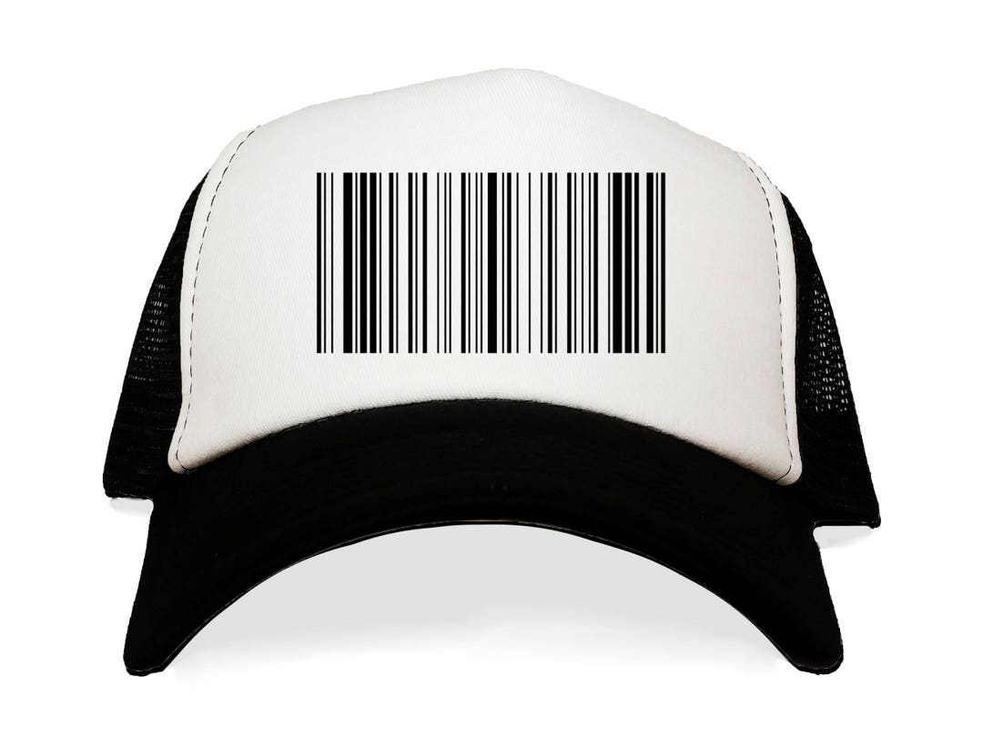 Bar Code Hat. Hat With a Bar Code on It. Barcode. Baseball Cap. Trucker ...