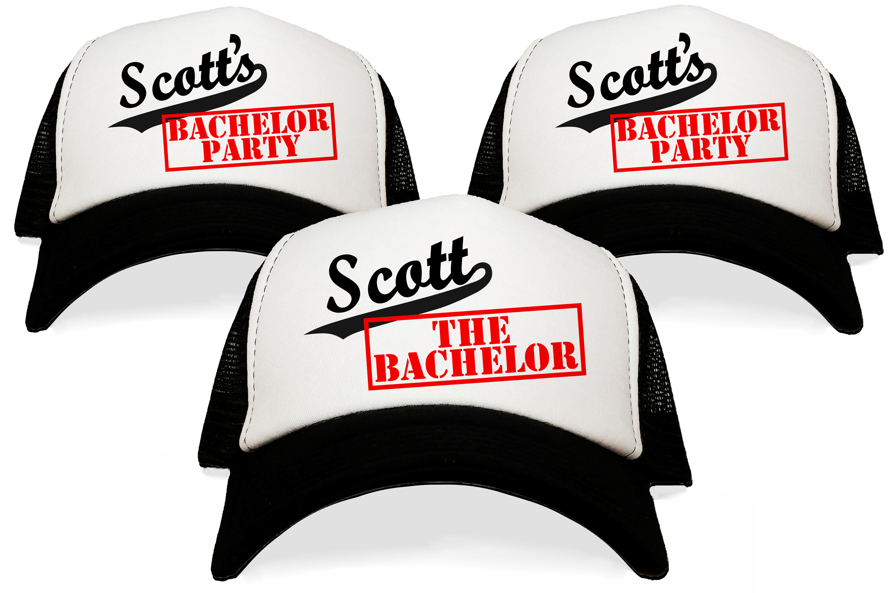 Bachelor Party Hat Set. Wedding Party Caps. Custom Bachelor Hats. the ...