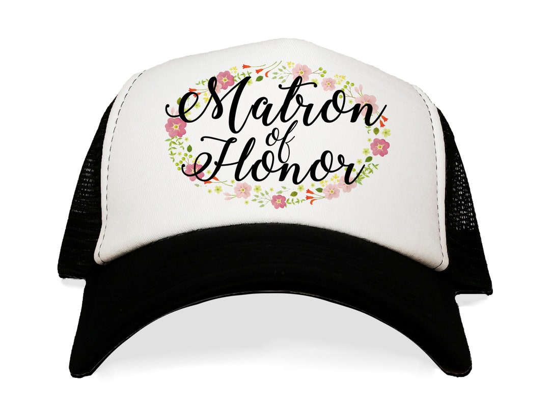 Matron of Honor Hat. Floral Wreath Wedding Party Hat Set. Hat. Baseball ...