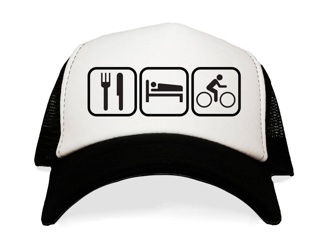 Cyclist Hat. Bicyclist Baseball Cap. Eat Sleep Bike. Road Biking. Gift ...