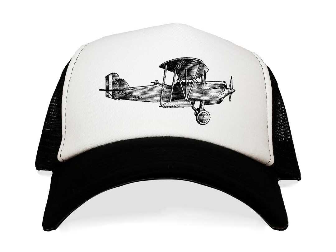 Vintage Airplane Hat. Pilot Baseball Hat. Retro Plane. Drawing. Unique ...