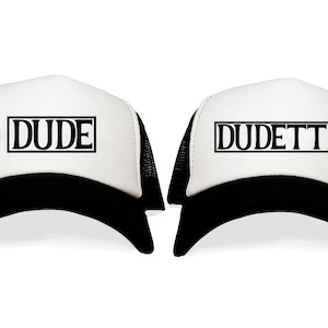 Dude and Dudette Hats. Hat Set. Baseball Caps. Gift for Husband and ...