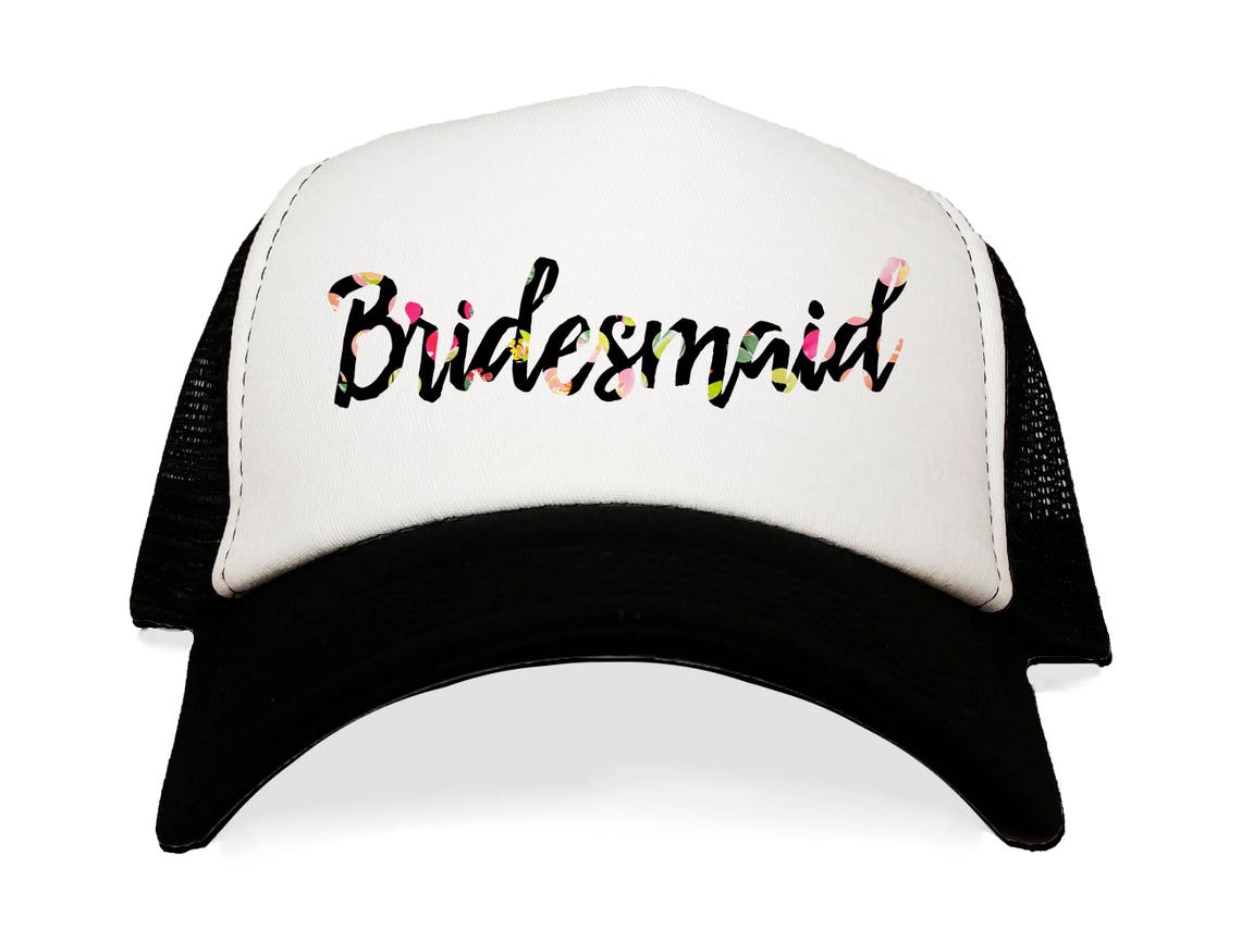 Bachelorette Party Hat Set. Polka Dots. Wedding Party Caps. Bride Squad ...